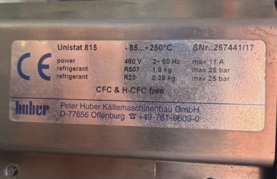 HUBER Unistat 815 Chiller w/ Pilot ONE Controller in Concord, CA, USA