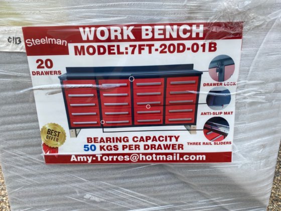 STEELMAN 7FT WORK BENCH WITH 20 DRAWERS in Livingston, LA, USA