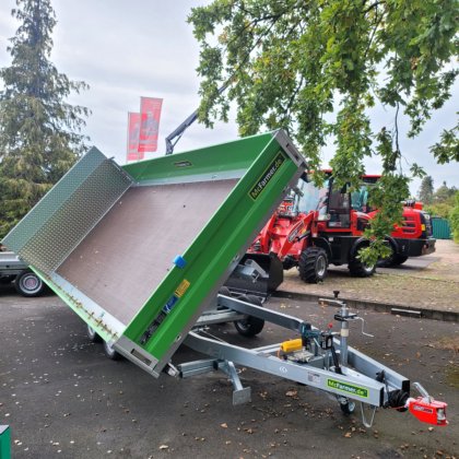 VARIOSTAR 3500 lowerable flatbed & side tipper 4.26×2.04×0.35m ramp and ...