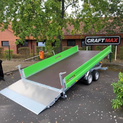VARIOSTAR 3500 lowerable flatbed & side tipper 4.26×2.04×0.35m ramp and ...