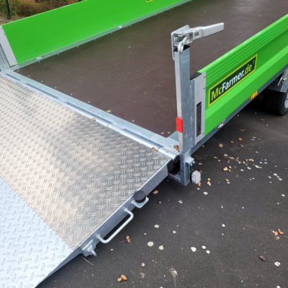 VARIOSTAR 3500 lowerable flatbed & side tipper 4.26×2.04×0.35m ramp and ...