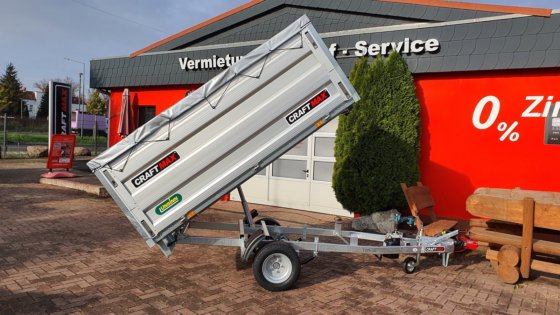 MAGIC rear tipper with steel floor, V-drawbar & 4-removable 85cm drop ...