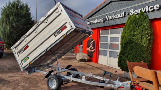 MAGIC rear tipper with steel floor, V-drawbar & 4-removable 85cm drop ...