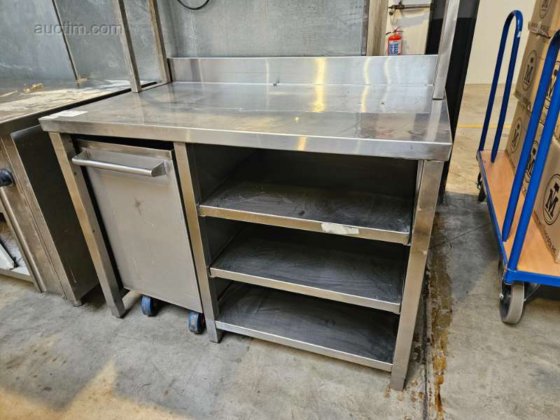 stainless steel workbench with chef's rack in Aartselaar, Belgium