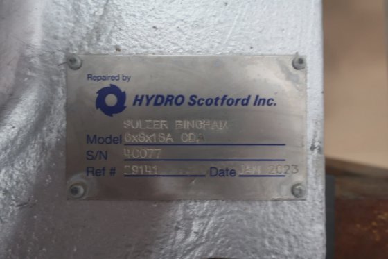 SULZER BINGHAM CDA 6X8X18A HORIZONTAL SINGLE STAGE CENTRIFUGAL PUMP in ...