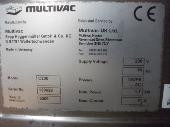Multivac Vacuum Packer Type C200 in Goole, United Kingdom
