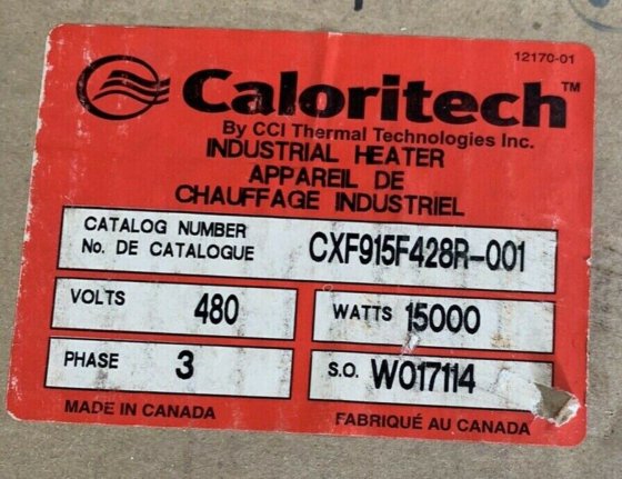 Caloritech CXF915F428R-001 Industrial Immersion Heater - 3 Phase in ...