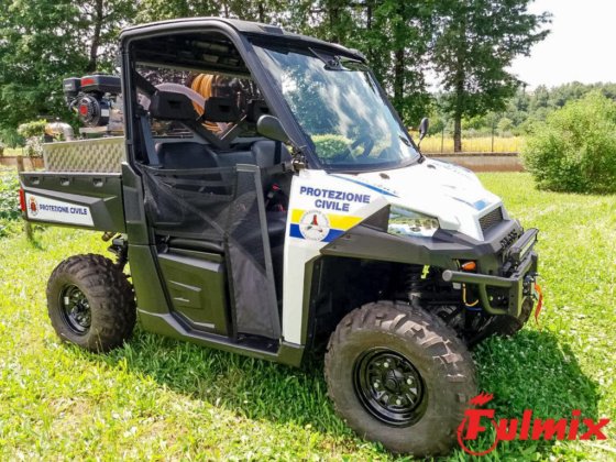 quad ATV forest firefighting in Trento, Italy