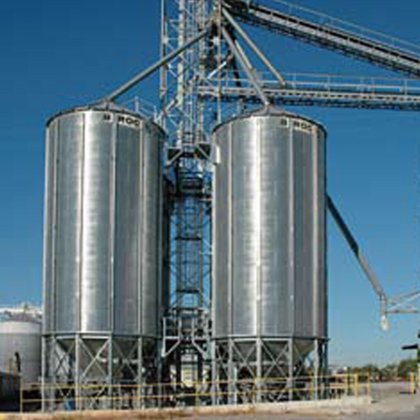 Commercial conical silo in Pike River, Quebec, Canada