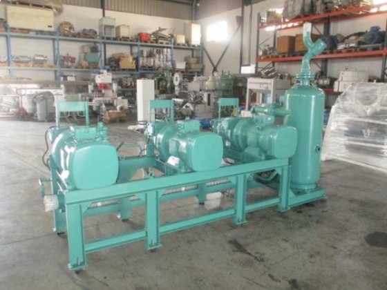 Three refrigeration compressor bank with evaporators, GEA condensers ...