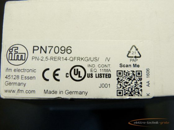 ifm PN7096 pressure sensor in Remscheid, Germany