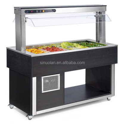 Sinuolan Buffet Wooden Salad Bar Display Fridge Cold Salad Bar Table ...