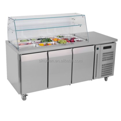 Sinuolan Refrigerated Sandwich Display Cooler Subway Prep Table Salad ...