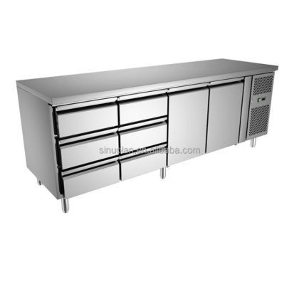 Sinuolan SS304 Refrigeration 6 Drawers Prep Table Undercounter Chiller ...