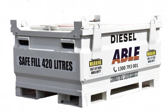 Able Fuel Cube Bunded 450 Litre (Safe Fill 420 Litre) Portable Diesel ...