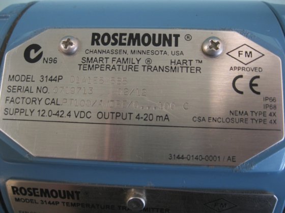 Rosemount 3144P D1A1E5M5B5 Smart HART Temperature Transmitter G9 in ...