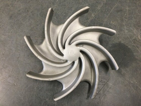 Durco 2K 4x3-13 ANSI Vortex Impeller, CD4M, 11.5" dia, PN 47018, #89495 ...