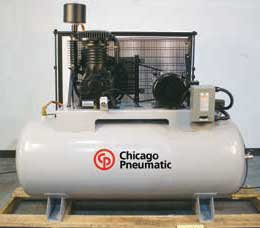 Chicago Pneumatic Reciprocating Air Compressors - 5 HP - Horizontal ...