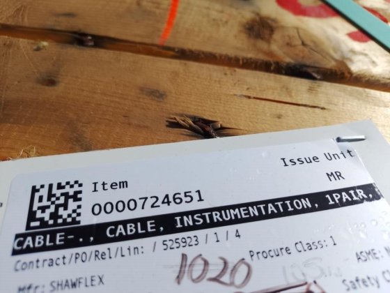 Spool Of Instrumentation Cable in Puslinch, Ontario, Canada