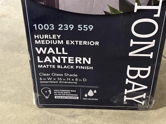 Hampton Bay Hurley Exterior Wall Lantern in Puslinch, Ontario, Canada