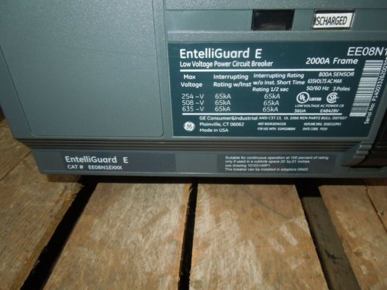 Entelliguard E GE 2000A Frame 800A Sensor EO/DO Power Circuit Breaker ...