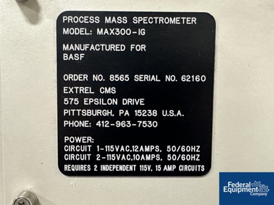 Extrel Process Mass Spectrometer, Model MAX-300 in Cleveland, OH, USA