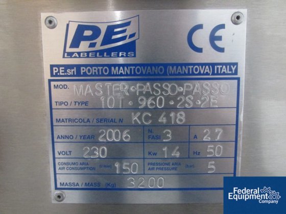 PE Labellers Rotary Labeler, Model Master in Cleveland, OH, USA