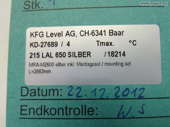 KFG magnetic level indicator in Zschepplin, Saxony, Germany