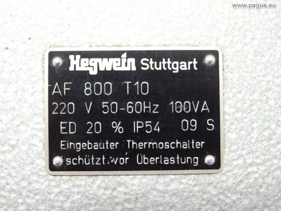 HEGWEIN ignition transformer in Zschepplin, Saxony, Germany