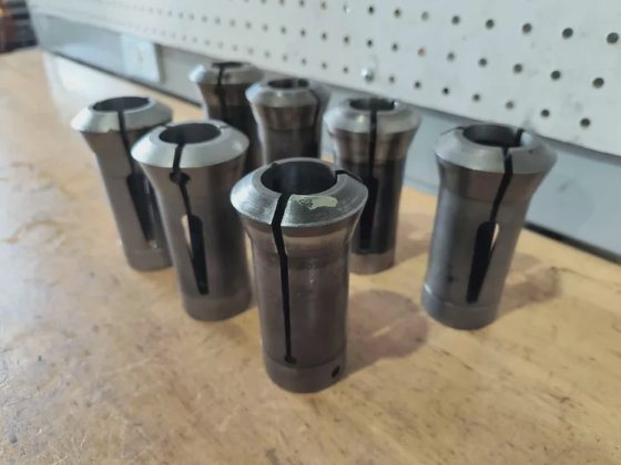 (7) Hardinge 22SC Collets Round & Hex Smooth, Brown & Sharpe Screw ...