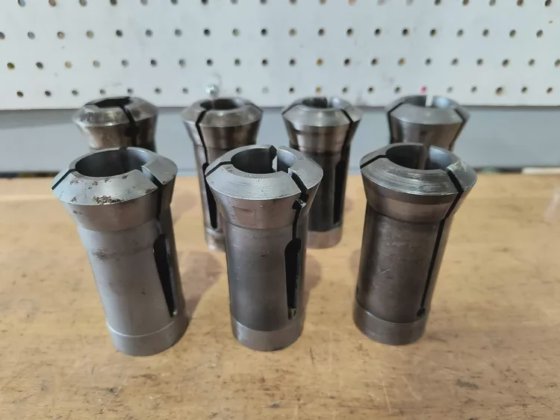 (7) Hardinge 22SC Collets Round & Hex Smooth, Brown & Sharpe Screw ...