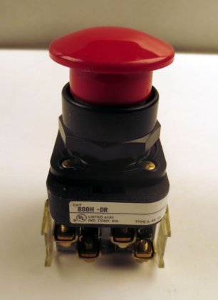 Allen-Bradley 800H-DR6B Push Button Mushroom Head Red in Millis, MA, USA