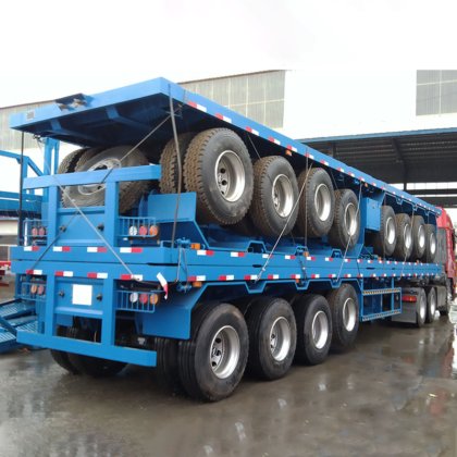 53 FT Flat Bed Trailer Flatbed Truck Trailer Container Chassis Flatbed ...