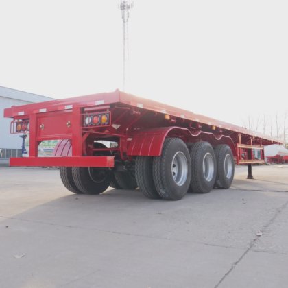 53 FT Flat Bed Trailer Flatbed Truck Trailer Container Chassis Flatbed ...