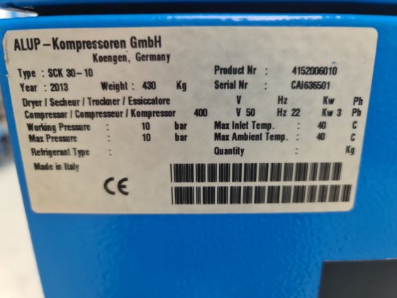 2013 Compressor Alup SCK 30-10 in Gendt, Netherlands