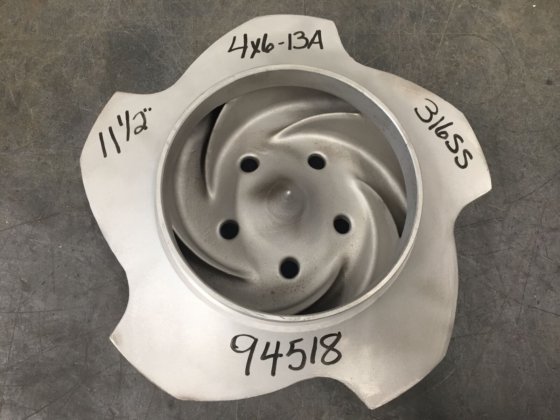 Durco 2K 6x4-13A ANSI Impeller, 316SS, 11.5"dia, Pattern No: 36846 ...