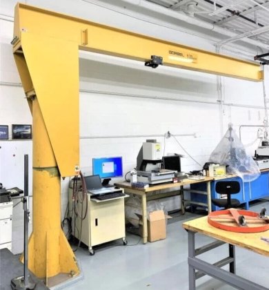 Gorbel 1 Ton Jib Crane 18' Span Reach 10' Height Under Beam Free ...