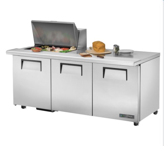 True TSSU-72-12M-B-ADA-HC 72" 12-Pan ADA Compliant Mega-Top Solid Door ...