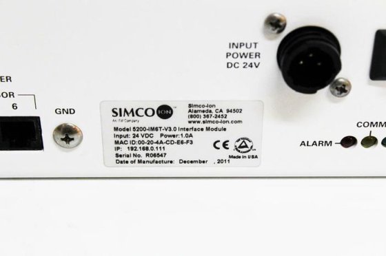 Simco Ion Interface Module 5200-IM6T-V3.0 IonSystems AeroBar Ionizer ...
