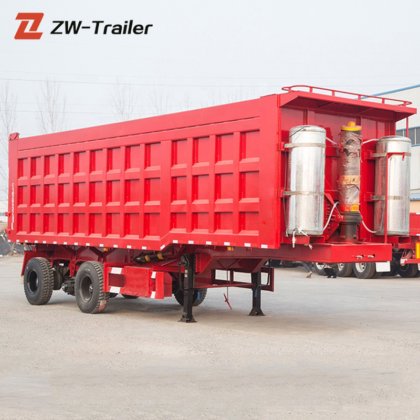 Chinese ZW Trailer factory 3 axle 60 Cub End Rear Tipper dump trailer ...