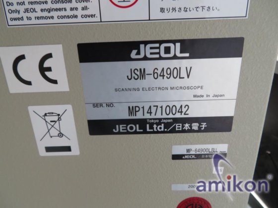 Jeol Scanning Electron Microscope (PC-SEM) JSM-6490 Bruker XFlash ...