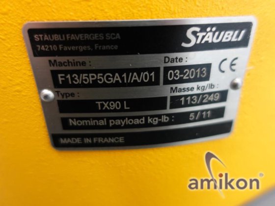 Stäubli TX90 L six-axis robot with Stäubli CS8C controller and SP1 ...
