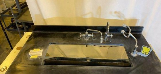 5' 1/2 Lab Sink 2 Faucet Eye wash Backsplash wide basin in Shippensburg ...