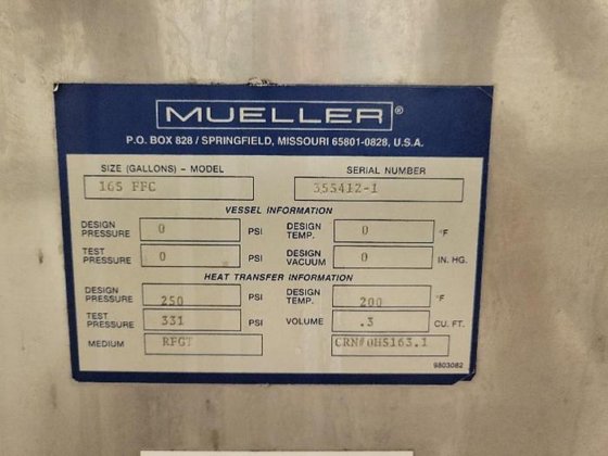 Mueller 165 FFC Falling Film Chiller in Abbotsford, British Columbia ...