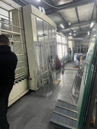Heat insulating glass production washing line with Metall Glass panel ...