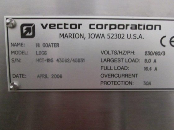 Vector LDCS Portable Lab Hi Coater in St. Petersburg, FL, USA