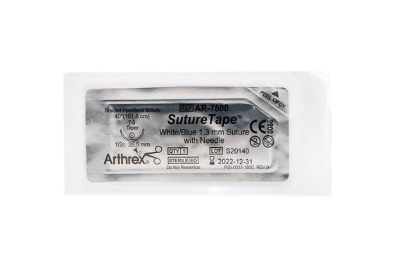 [Expired] Arthrex Suture Tape, White/Blue 1.3 mm Suture with Needle ...