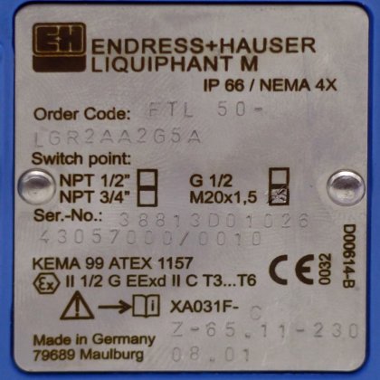 Endress+Hauser Level Switch Liquiphant FTL50-LGR2AA2G5A in Rosenfeld ...