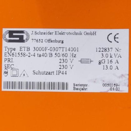 Schneider Electric Isolating transformer ETB 3000 in Rosenfeld, Germany