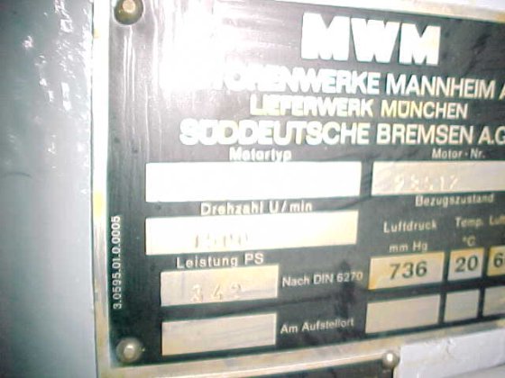1975 MWM TRHS 518-A MARINE DIESEL ENGINE in Werkendam, Netherlands